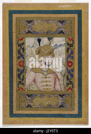 This 17th-century Persian artwork from Isfahan depicts a standing ...