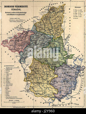 Borsod county map Stock Photo - Alamy