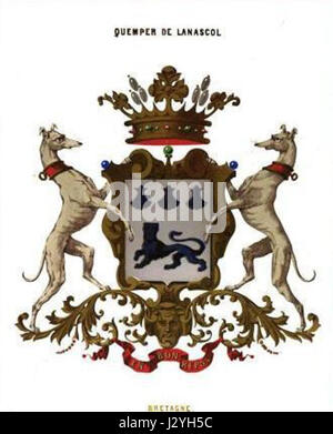 The Blason of the family de Quemper de Lanascol is a heraldic symbol ...