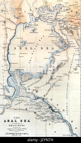 Aral Sea map by Khanikoff (1851) 2 Stock Photo - Alamy