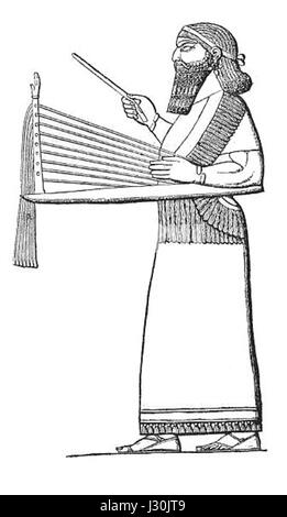 The Assyrian harp is an ancient musical instrument, widely used in ...
