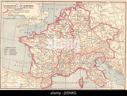 Carolingian Empire, Europe Map, 9th Century Stock Photo - Alamy