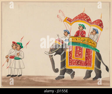 An elephant with double canopied howdah Stock Photo - Alamy