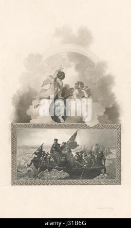 This iconic image depicts George Washington crossing the Delaware River ...
