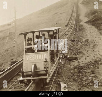 Mount Vesuvius Funicular Railway, Italy, Victorian period Stock Photo ...