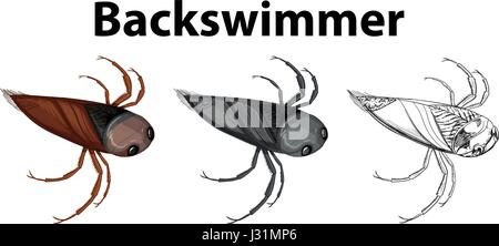 Doodle character for backswimmer bug Stock Vector Image & Art - Alamy