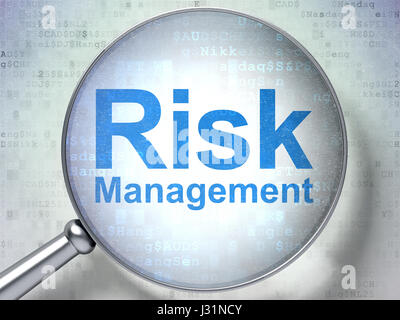 Business concept: Risk Management with optical glass Stock Photo - Alamy