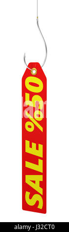 Red sale tags on white background Stock Photo - Alamy