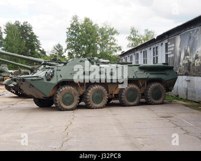 The BTR-80, a Soviet amphibious armored personnel carrier, displayed at ...