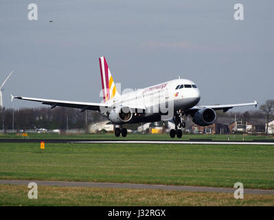 The image shows Lufthansa Airbus A319-112 taking off from Schiphol ...