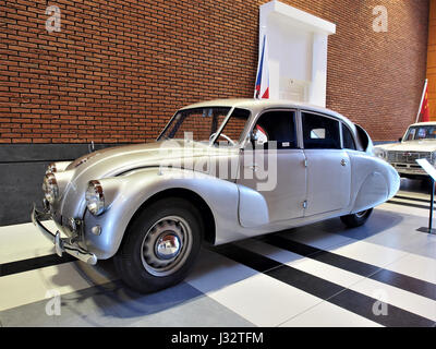A photograph of a 1948 Tatra 87, a classic Czech automobile known for ...