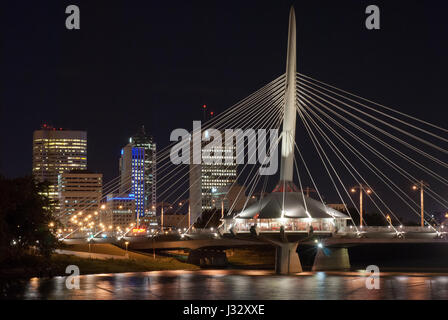 The Esplanade Riel Footbridge in downtown Winnipeg, Manitoba Stock ...