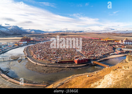 Yarchen Gar Monastery in Garze Tibetan, Sichuan, China. Yarchen Gar is ...