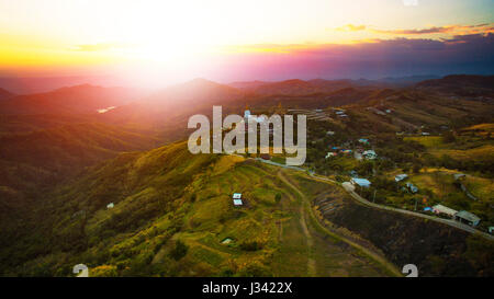 sun rising sky at wat phasornkaew temple khao kho petchabun northern of ...
