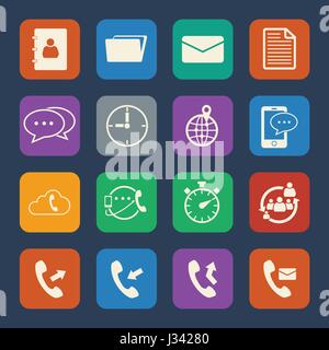 Phone and telecommunication icons set. Flat design for Website and ...