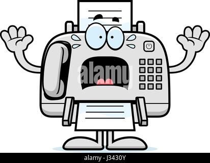 A cartoon illustration of a fax machine looking angry Stock Vector ...