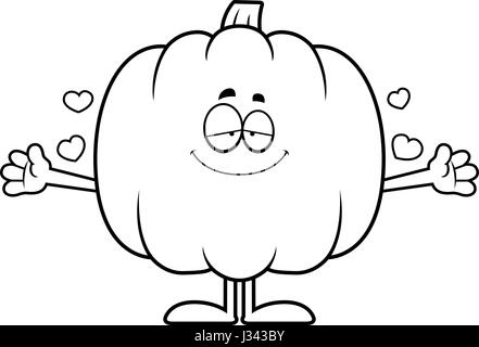 A cartoon illustration of a pumpkin ready to give a hug Stock Vector ...