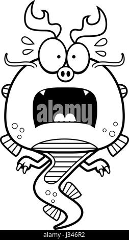 A cartoon illustration of a dragon looking scared Stock Vector Image ...