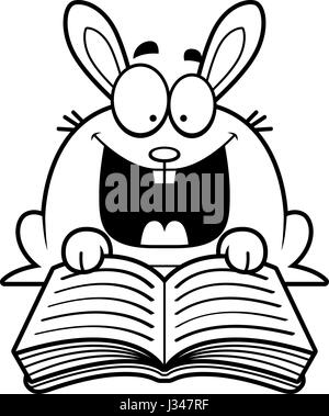 A happy cartoon rabbit reading a book Stock Vector Image & Art - Alamy