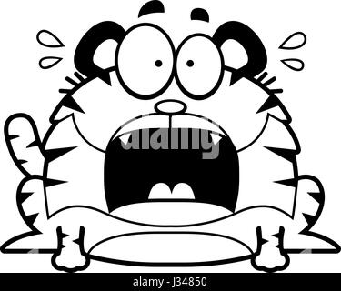 A cartoon illustration of a tiger looking scared Stock Vector Image ...