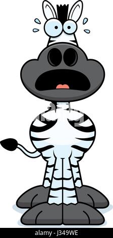 A cartoon illustration of a zebra looking scared Stock Vector Image ...