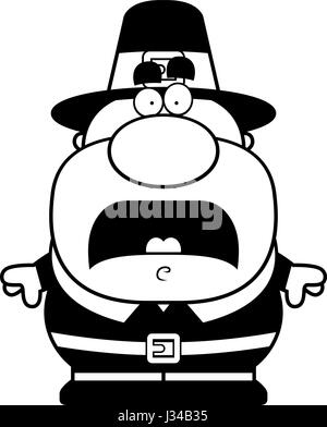 A cartoon illustration of a pilgrim looking scared Stock Vector Image ...