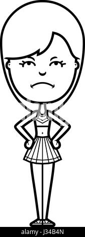 A cartoon illustration of a teen cheerleader girl happy and smiling ...
