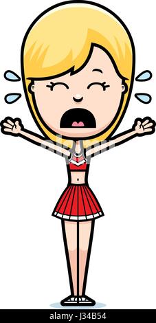 A cartoon illustration of a cheerleader looking scared Stock Vector ...