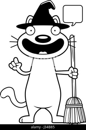 cartoon witch with speech bubble Stock Vector Image & Art - Alamy