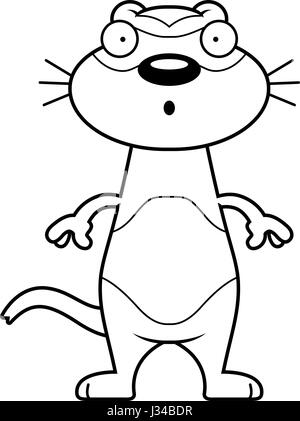 A cartoon illustration of a ferret looking surprised Stock Vector Image ...