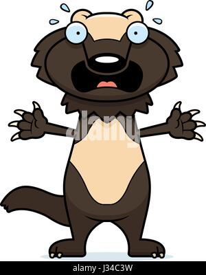 A cartoon illustration of a wolverine looking scared Stock Vector Image ...