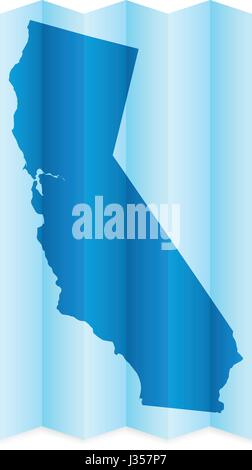 California map, folded paper with California map. Vector illustration ...