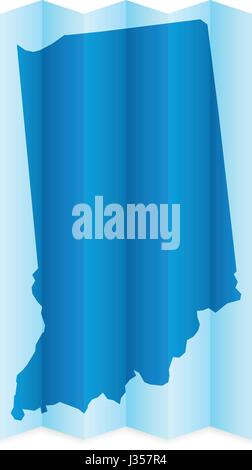 Indiana map, folded paper with Indiana map. Vector illustration Stock ...
