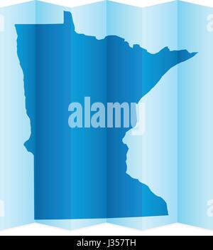 State of Minnesota on blue map of United States of America. Flag and ...