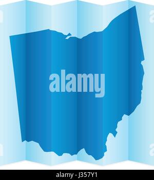 Ohio map, folded paper with Ohio map. Vector illustration Stock Vector ...
