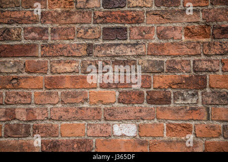 Background texture of old Victorian bricks and mortar. Dark red bricks ...