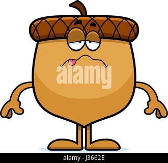 A cartoon illustration of an acorn looking sick Stock Vector Image ...