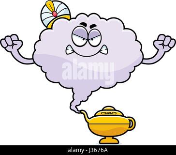 A cartoon illustration of a genie looking angry Stock Vector Image ...