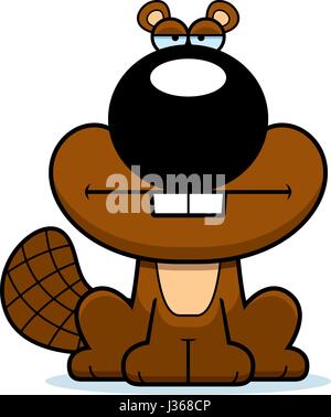 A cartoon illustration of a beaver with a bored expression Stock Vector ...