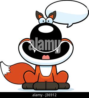 cartoon fox with speech bubble Stock Vector Image & Art - Alamy
