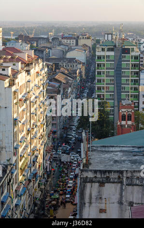 Downtown Yangon apartment building Stock Photo - Alamy