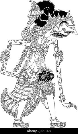 Sadewa, a character of traditional puppet show, wayang kulit from Stock ...
