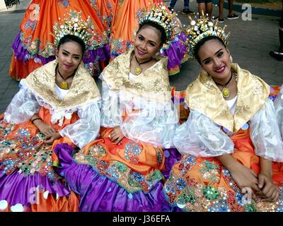 ANTIPOLO CITY, PHILIPPINES - MAY 1, 2017: Parade participants in their ...