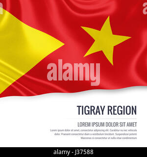 Area of Tigray, state of Ethiopia, isolated on a solid background in a ...