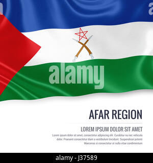 Amhara Region flag. Flag of Ethiopian state Amhara Region waving on ...