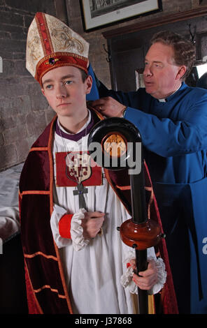The Boy Bishop of Hereford Cathedral Patrick Dunachie with Canon ...