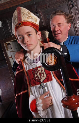The Boy Bishop of Hereford Cathedral Patrick Dunachie with Canon ...