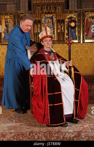 The Boy Bishop of Hereford Cathedral Patrick Dunachie with Canon ...