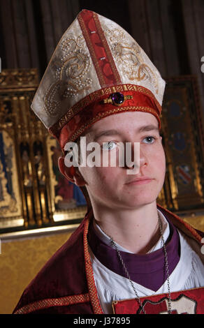 The Boy Bishop of Hereford Cathedral Patrick Dunachie with Canon ...
