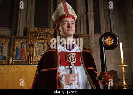The Boy Bishop of Hereford Cathedral Patrick Dunachie with Canon ...